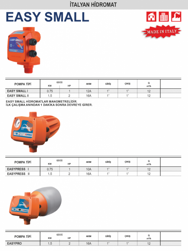 PEDROLLO, PEDROLLO EASY SMALL I - İTALYAN OTOMATİK BASINÇ KONTROL ...